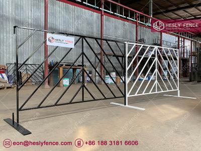 China High 1.1m Mod Elite Steel Fence Panel | 6' crowd barrier | black |  | Chevron Fence | Powder White Color, HeslyFence for sale