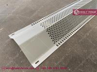 China 30% opening ratio Perforated Corrugated Steel Wind Break Fence | 300mm width | 3000mm Long | Grey Powder coated - Hesly for sale