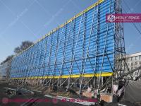 China 10m high Wind Break Fence System | 1.0mm triple-peak | 900mmX3000mm | Blue Color | HeslyFence China for sale