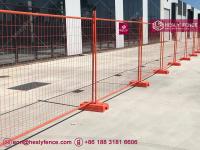 China Orange Powder Coated Temporary Fencing Panels, 2.1m high, 2.4m width, China Metal Fence Factory for sale