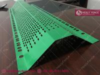 China Single Peak Wind Break Barriers for Wind and Dust Control Fence | 1.5mm thickness | 300mm width | Powder Coated for sale