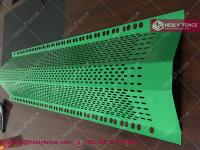China Single Peak Wind Break Barriers for Wind and Dust Control Fence | 1.5mm thickness | 300mm width | Powder Coated for sale