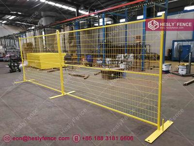 China 6ft X 8ft Movable Temporary Fence Panels | Powder Coated Yellow Color | High Visible | HeslyFence _ China for sale