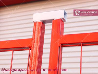 China RAL2009 Orange Portable Temporary Construction Fence | 30mm frame | 3.5mm wire thick | 50x150mm Mesh Hesly Fence - China for sale