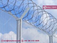 China 358 high security mesh fence with reinforced flat bar, powder coated black color, anti-cut, anti-climb for sale