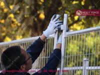 China HESLY Brand Temporary Fence | Steel Clamps | Yellow Plastic Block | Hot dipped galvanised | Heslyfence-China for sale