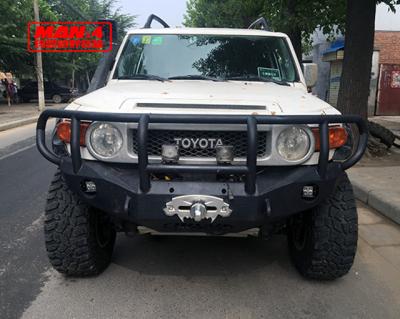 China Purple Horn TOYOTA Bull Bar front Steel Fj Cruiser Winch Bumper for sale