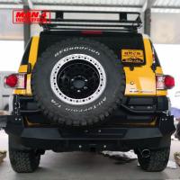China Iron TOYOTA Bull Bar Black FJ Cruiser Rear Bumper With Tire Carrier for sale