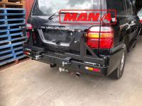 China steel offroad bumper Rear bull bar for LC100（with 2 spare tyre bracket） for sale