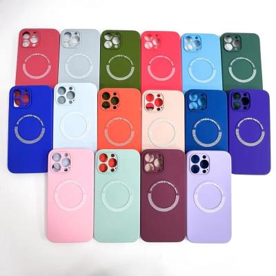 China Luxury Liquid Silicone Case for iPhone 12 Pro 13 Pro 14 Plus Wireless Charging Case for iPhone 12 13 14 Pro Max for sale