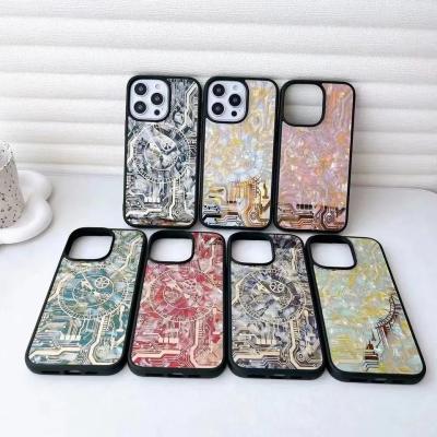 China Clock Pattern Luminous Phone Case Cover Marble TPU Mobile Phone Case for sale
