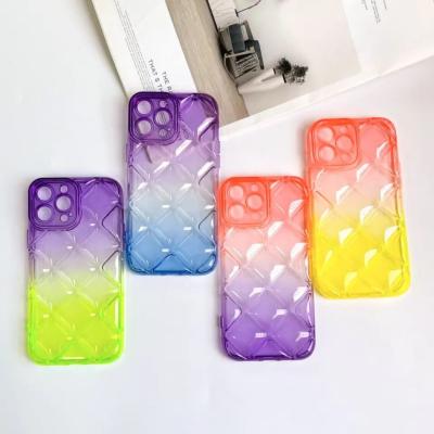 China Gradient Color Diamond Phone Cases Shockproof Soft TPU Cell Phone Accessories for sale