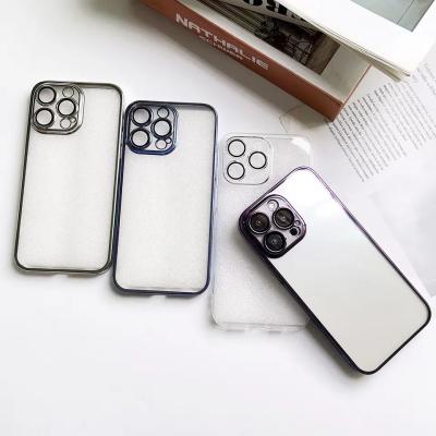China Transparent Electroplated Iphone Cover Hard PC Back Phone Case for sale