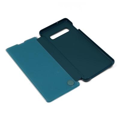 China Clear view mirror leather flip mobile phone cover case for iphone 11 for samsung s10 s9 for sale