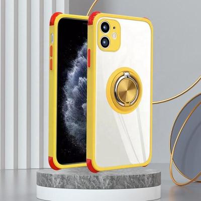 China Camera protection Magnetic Car Mount Ring stand transparent TPU Phone Case for iphone 11 Accesorios for sale