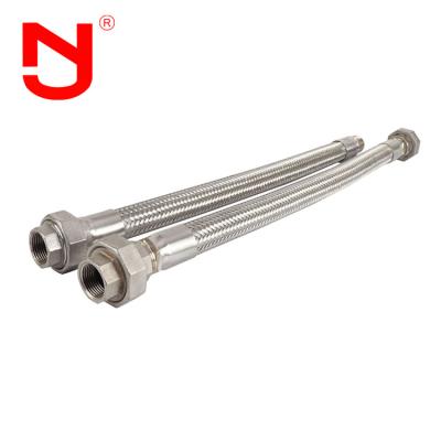 China Stainless Steel Wire Braided Flexible Metal Hose Union Type Metal Braided Water Flexible for sale