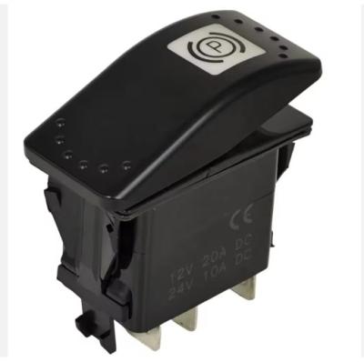 China 4 Pin ON Off Parking Brake Rocker Switch for Skid Steer Loader 216 216B 246 257 262 1429320 for sale