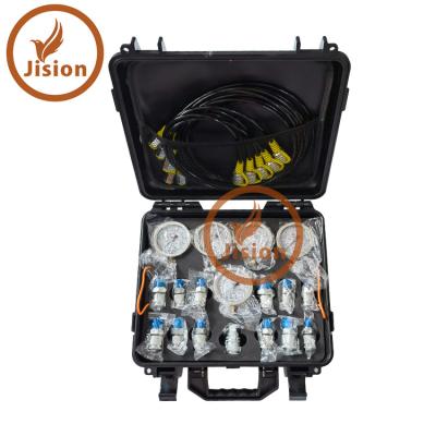 China Excavator Hydraulic Pressure Gauge Test Kit 100/250/400/600 Bar 13 Couplings 4 for sale