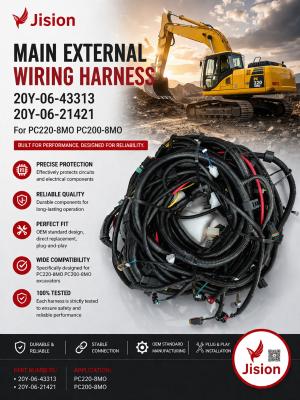 China Komatsu Excavator Main Wiring Harness 20Y-06-43313 OEM Standard 24V Heavy Duty for sale