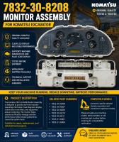 China Komatsu Monitor Display Panel 7832-30-8208 Excavator LCD Assembly for D1155-6 for sale