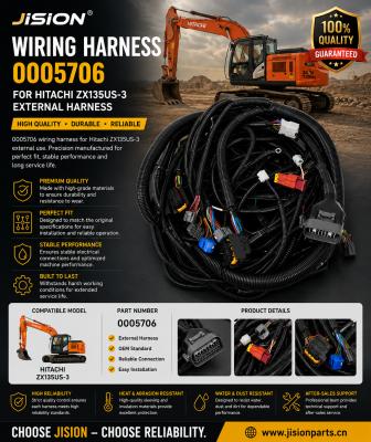 China 0005706 Main Wiring Harness for Hitachi ZX135US-3 Excavator OEM Quality 24V for sale