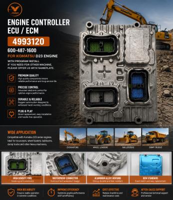 China 600-487-1600 ECU Controller for Komatsu D23 Bulldozer Engine ECM Program Installed for sale