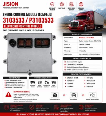 China ISX15 QSX15 ECU ECM Excavator Controller 3103533 P3103533 Engine Control Unit for sale