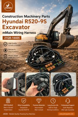 China Hyundai R520-9S Excavator Main Wiring Harness 21QB-14405 24V OEM for sale