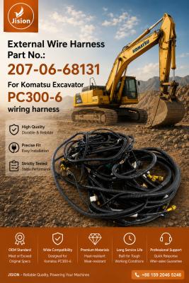 China External Wiring Harness 207-06-68131 for Komatsu PC300-6 Excavator 24V for sale