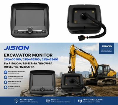 China Excavator Monitor Display Panel 21Q6-30500 21Q6-55500 21Q6-33402 for Hyundai R140LC-9 R145CR-9A R160W-9A for sale