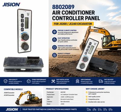 China 8802089 Air Conditioner Controller Panel for JS200 JS240 Excavator JCB Excavator Spare Parts A/C Control Unit for sale