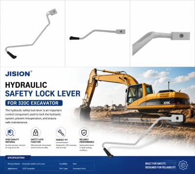 China 320C Excavator Hydraulic Safety Lock Lever Control Handle Hydraulic Lock Switch Lever Replacement Parts for sale