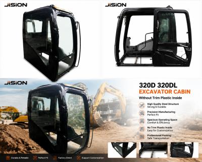 China 320D 320DL Excavator Cabin Without Trim Plastic Inside Operator Cab Assembly Replacement for Construction Machinery Parts for sale