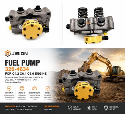 China Fuel Pump 326-4634 Diesel Injection Pump Complete Head Unit for C4.2 C6.4 C6.6 Engine 312D 313D 314D Excavator Spare Parts for sale