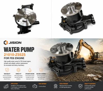 China Water Pump 21010-Z5525 for FE6 Diesel Engine Excavator Spare Parts Engine Cooling System Water Pump Assembly for sale
