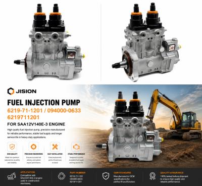 China Fuel Injection Pump 6219-71-1201 6219711201 094000-0633 for SAA12V140E-3 Diesel Engine Construction Machinery Spare Parts Fuel Pump Assembly for sale