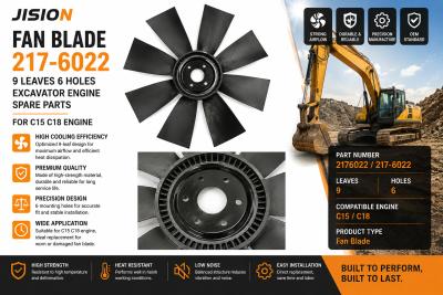 China 217-6022 2176022 9-Blade 6-Hole Engine Cooling Fan Blade for C15 C18 Excavator for sale