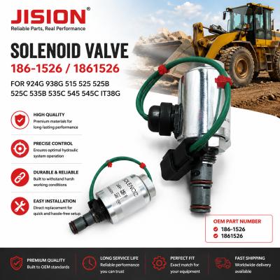 China 186-1526 Solenoid Valve for 924G 938G 515 525 525B 525C 535B 535C 545 545C IT38G Excavator Hydraulic Control Valve Replacement Part for sale