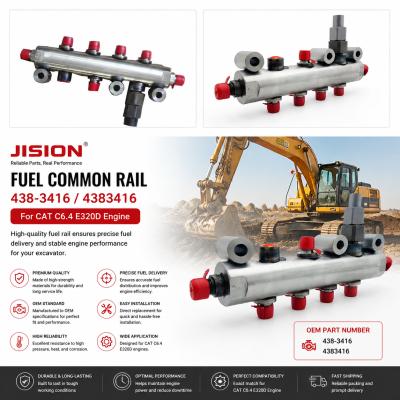China 438-3416 Fuel Common Rail for C6.4 Engine E320D Excavator Fuel Rail Assembly Construction Machinery Engine Parts for sale