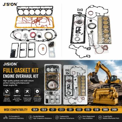 China C6.4 C6.6 C7 C7.1 C9 C13 C15 C18 Full Gasket Kit Engine Overhaul Rebuild Set for Excavator Diesel Engine Repair Parts 3066 3406 for sale
