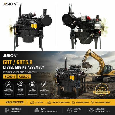 China 6BT 6BT5.9 Diesel Engine Assembly Complete Engine Assy for Excavator PC200-5 R210LC-7 Construction Machinery Parts for sale