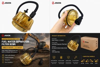 China VOE11110737 11110737 Fuel Water Separator Filter Bowl for EC210B EC210D EC240 EC290 Excavator for sale