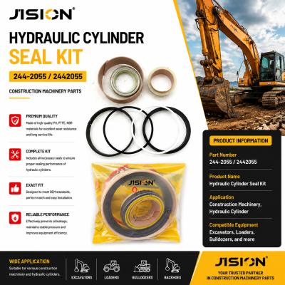 China 244-2055 Hydraulic Cylinder Seal Kit 2442055 Construction Machinery Hydraulic Repair Seal Kit for Excavators Loaders and Heavy Equipment for sale