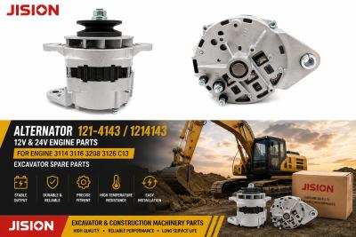 China 121-4143 1214143 12V 24V Engine Alternator for 3114 3116 3208 3126 C13 Excavator for sale