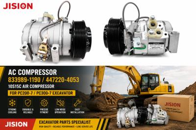 China 833989-1190 447220-4053 10S15C AC Compressor for PC200-7 PC300-7 Excavator for sale