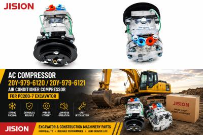 China 20Y-979-6120 20Y-979-6121 AC Air Conditioner Compressor for PC200-7 Excavator for sale