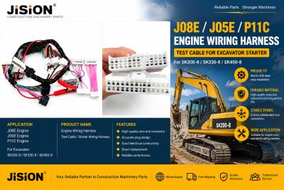 China J08E J05E P11C Engine Test Wiring Harness Starter Test Cable for SK200-8 SK330-8 SK450-8 Excavator for sale