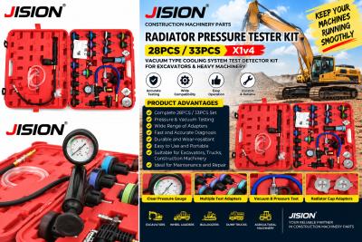 China 28PCS 33PCS Radiator Pressure Tester Vacuum Cooling System Test Kit X1V4 for Excavator for sale
