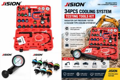 China 34PCS Cooling System Testing Kit Radiator Cap Pressure Tester Vacuum Type Water Tank Leak Detector Tool Set for sale