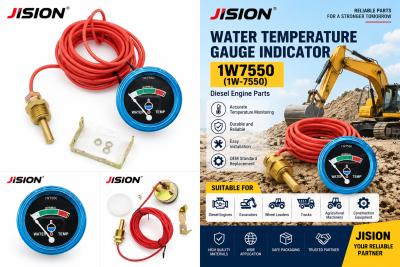 China 1W7550 1W-7550 Diesel Engine Water Temperature Gauge Indicator with Sending Unit for sale
